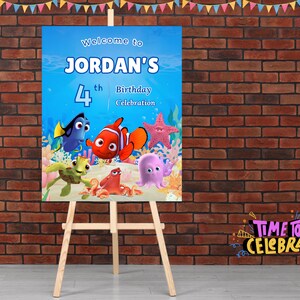 Finding Nemo Birthday Welcome Sign, Finding Dory Welcome Card Finding ...