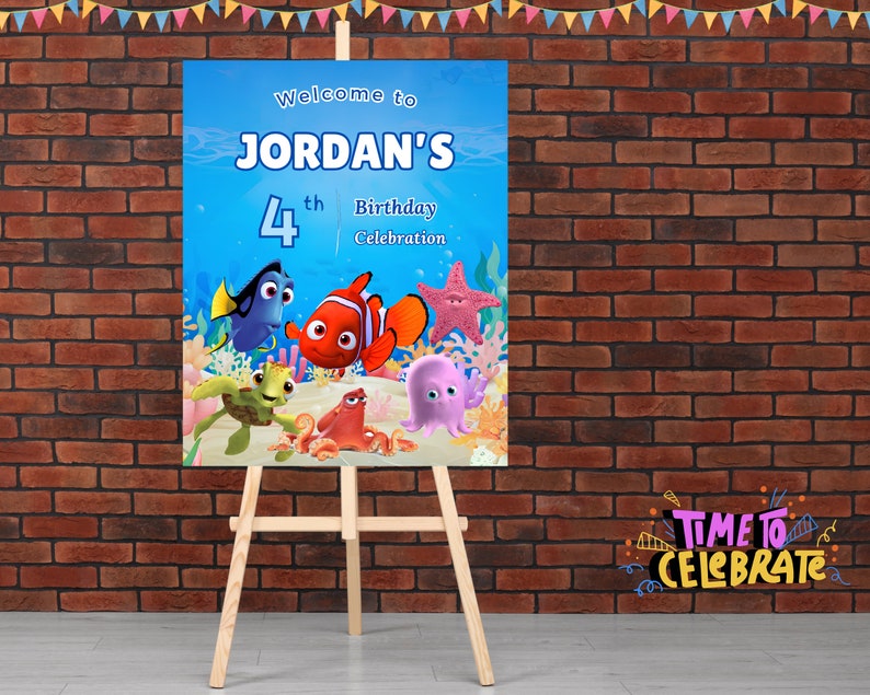 Finding Nemo Birthday Welcome Sign, Finding Dory Welcome Card Finding ...