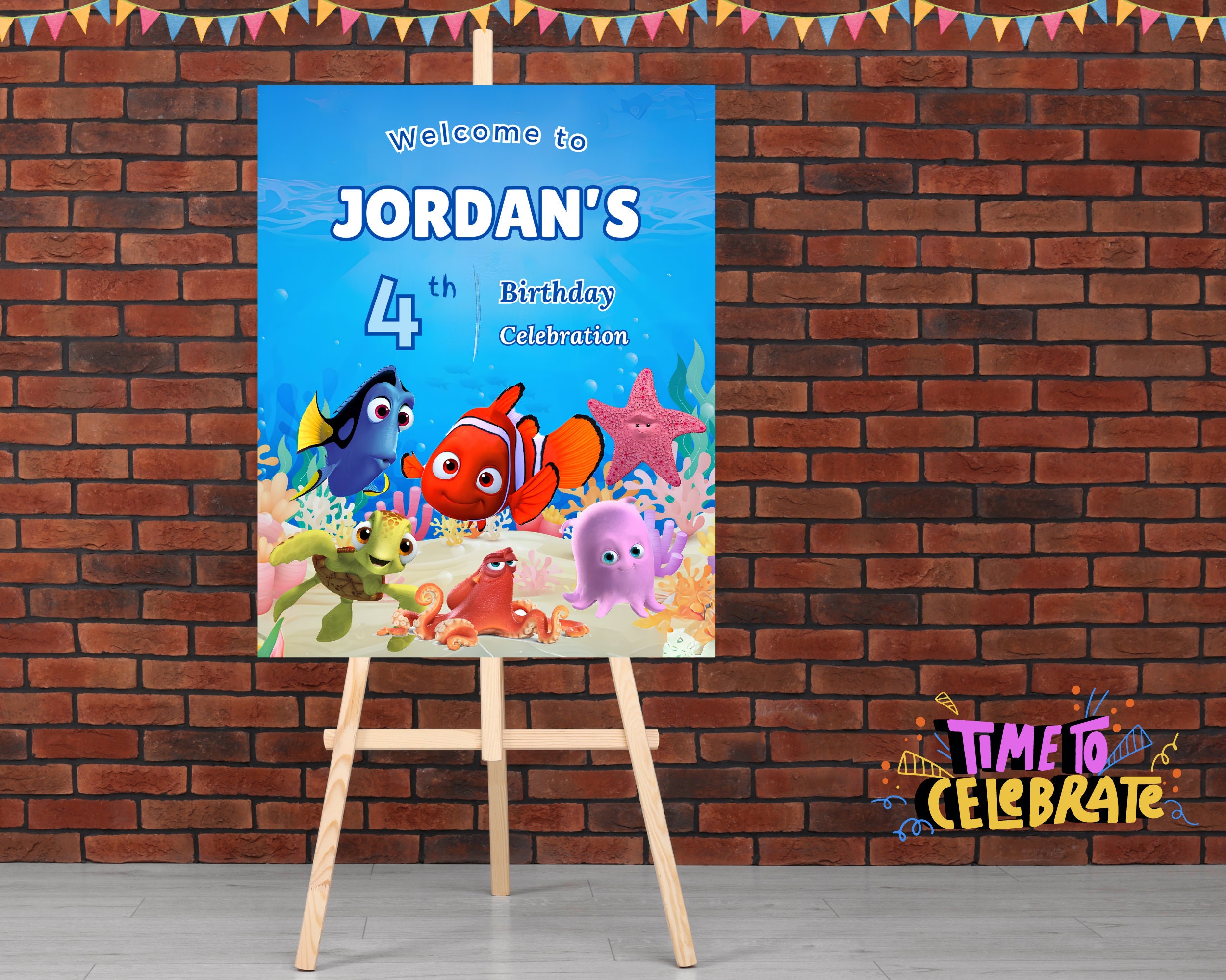 Finding Nemo Birthday Welcome Sign, Finding Dory Welcome Card Finding ...