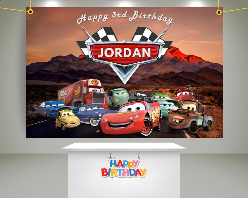 Cars Birthday Party Welcome Banner Cars Lightning Mcqueen Birthday ...