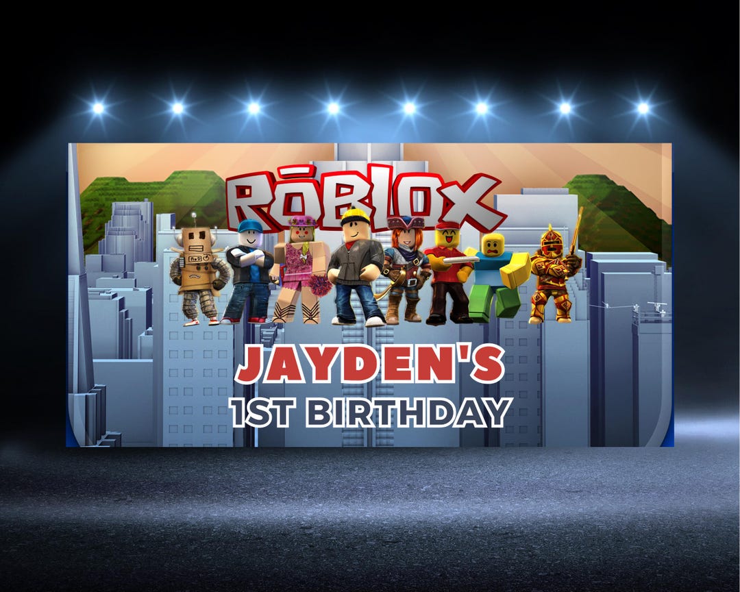 Roblox Banner Roblox Kids Birthday Personalised Banner Personalised ...