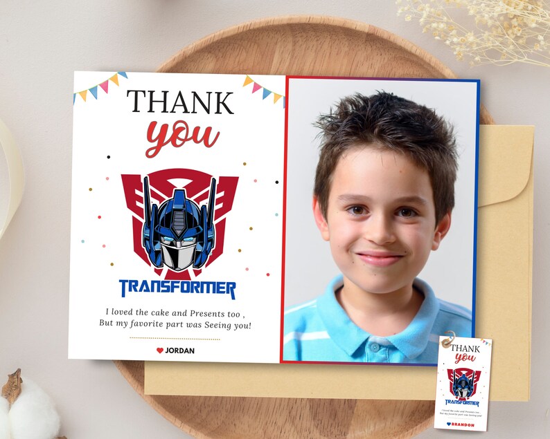 Transformers Birthday Tag Printable Transformers Thank You Tag Template ...
