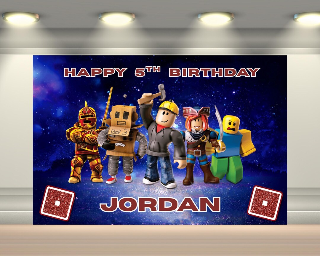 Personalised Roblox Banner Roblox Kids Birthday Banner Printable Roblox ...