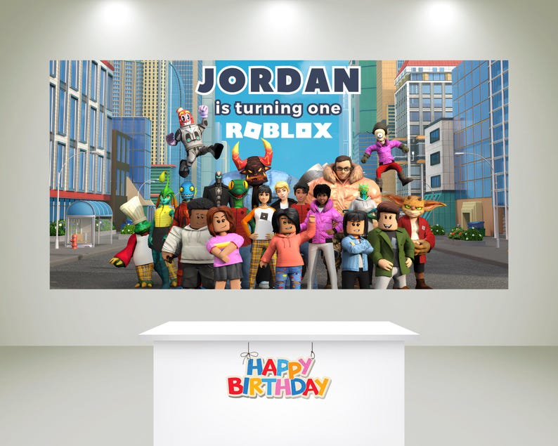 Roblox Birthday Banner Roblox Birthday Backdrop Roblox Theme, Roblox ...