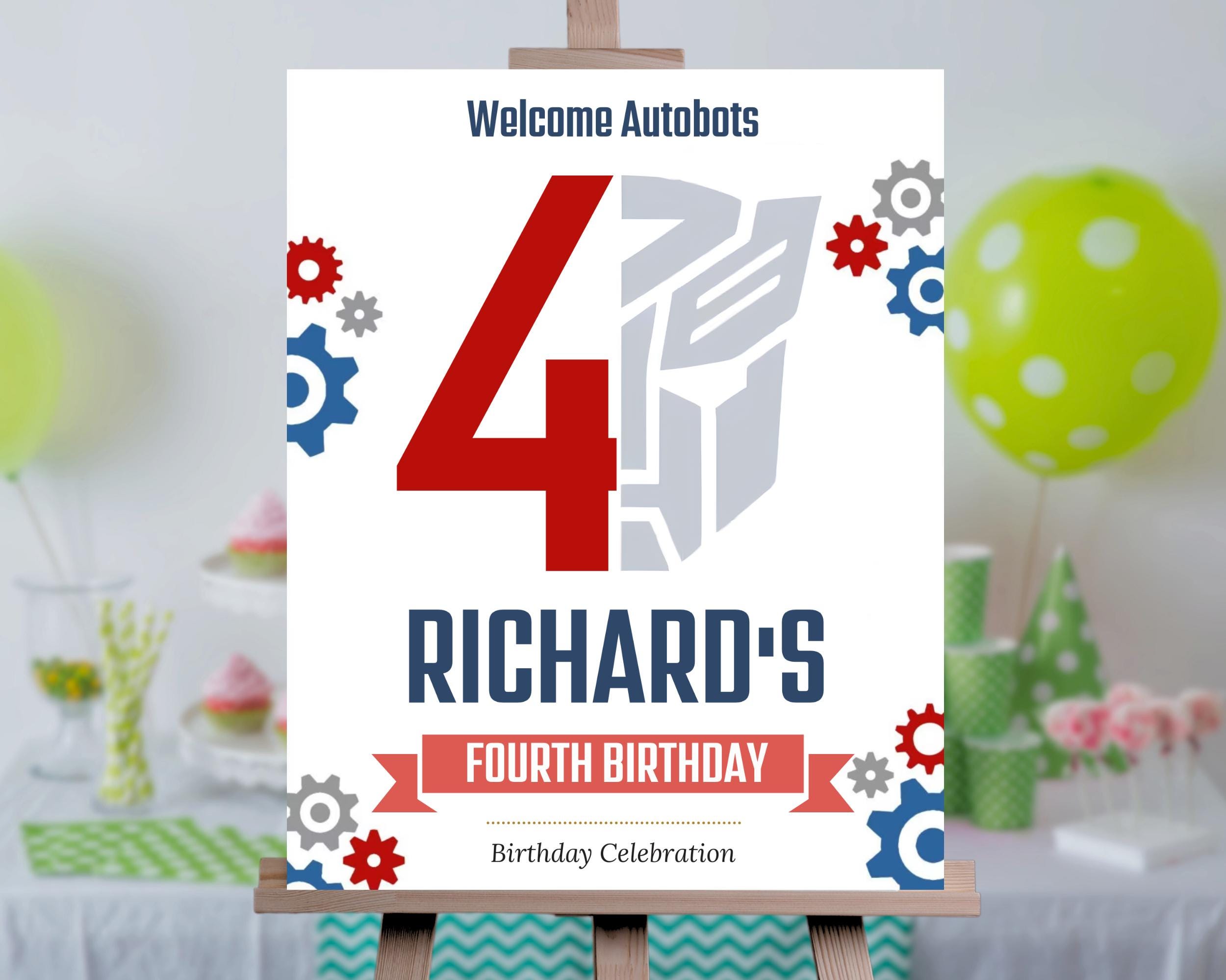 Optimus Prime Transformers Welcome Sign for Birthday Party Transformers ...