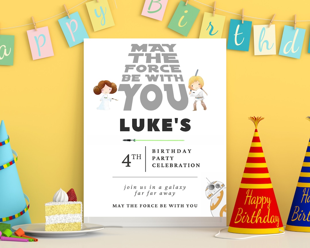 Star Wars May the Force Be With You Star Wars Welcome Sign Birthday ...