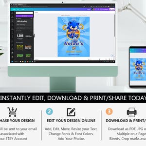 Sonic Welcome Birthday Card Instant Download Sonic the Hedgehog Welcome ...