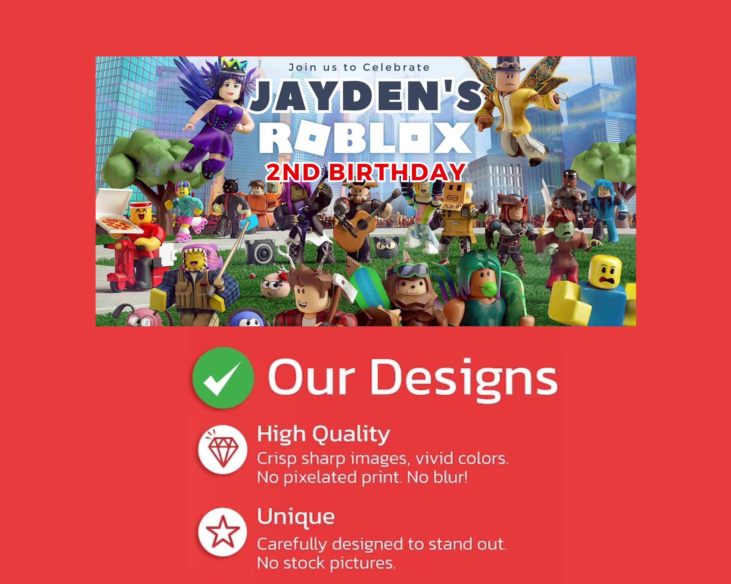 Roblox Banner Roblox Kids Birthday Personalised Banner Personalised ...