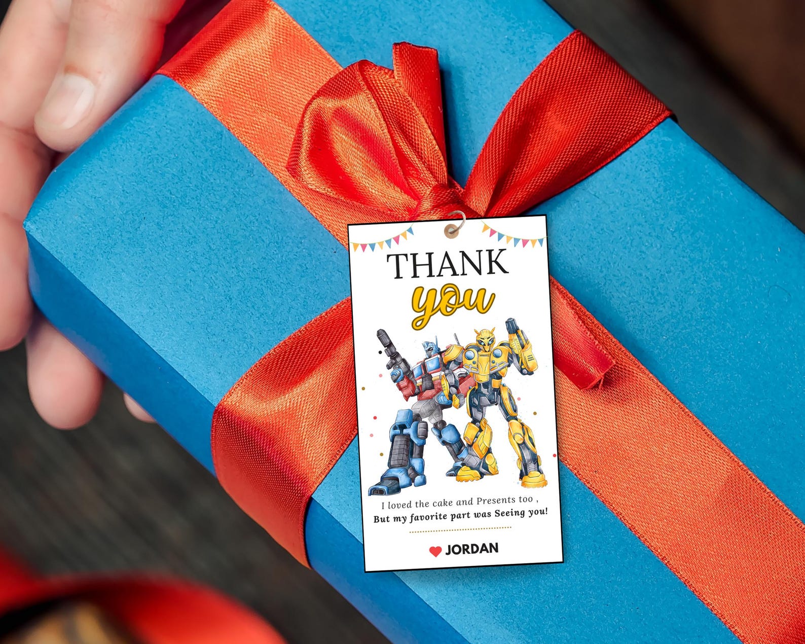 Transformers Birthday Tag Printable Transformers Thank You Tag Template ...