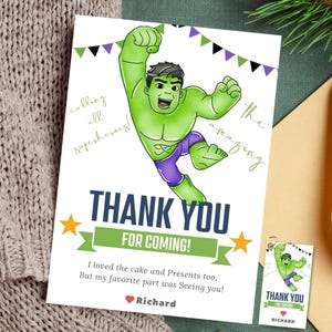 The Incredible Hulk Thank You Cards Superhero Gratitude Notes for Kids ...