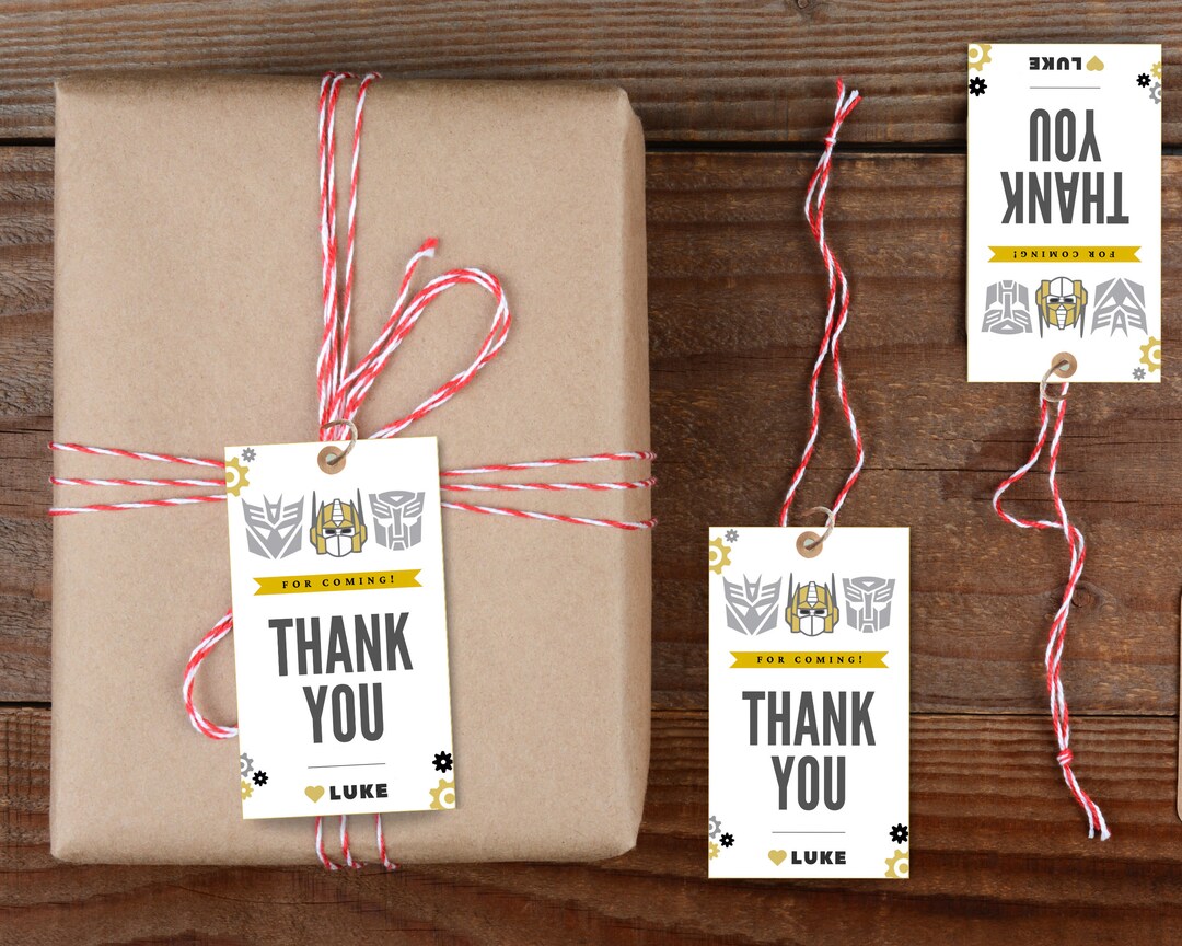 Transformers Optimus Prime Thank You Tag Transformers Gift Tags Autobot ...