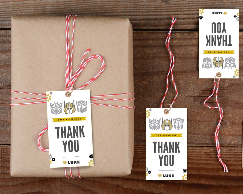 Transformers Optimus Prime Thank You Tag Transformers Gift Tags Autobot ...