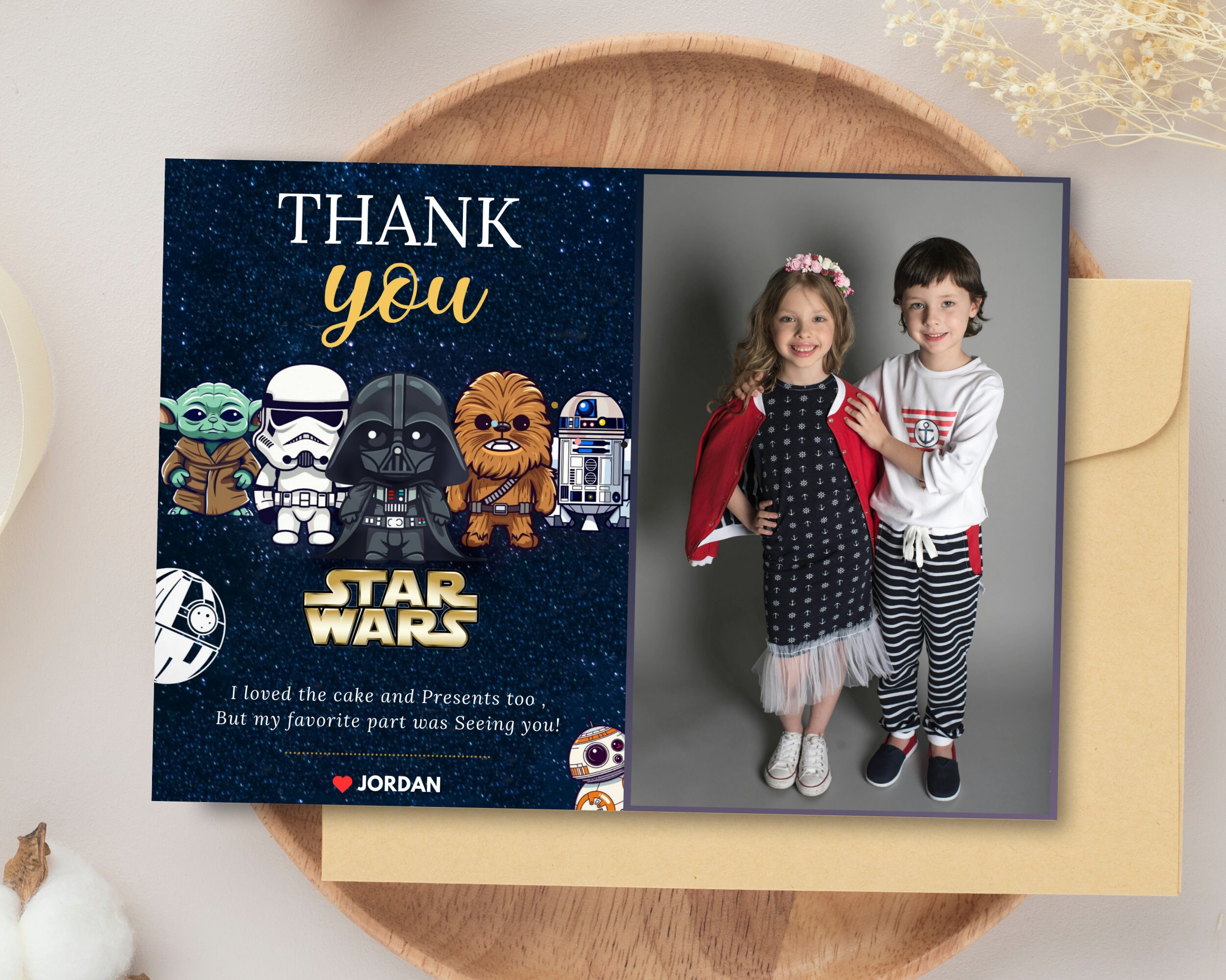 Star Wars Themed Thank You Notes - Jedi Appreciation Cards for Birthday ...