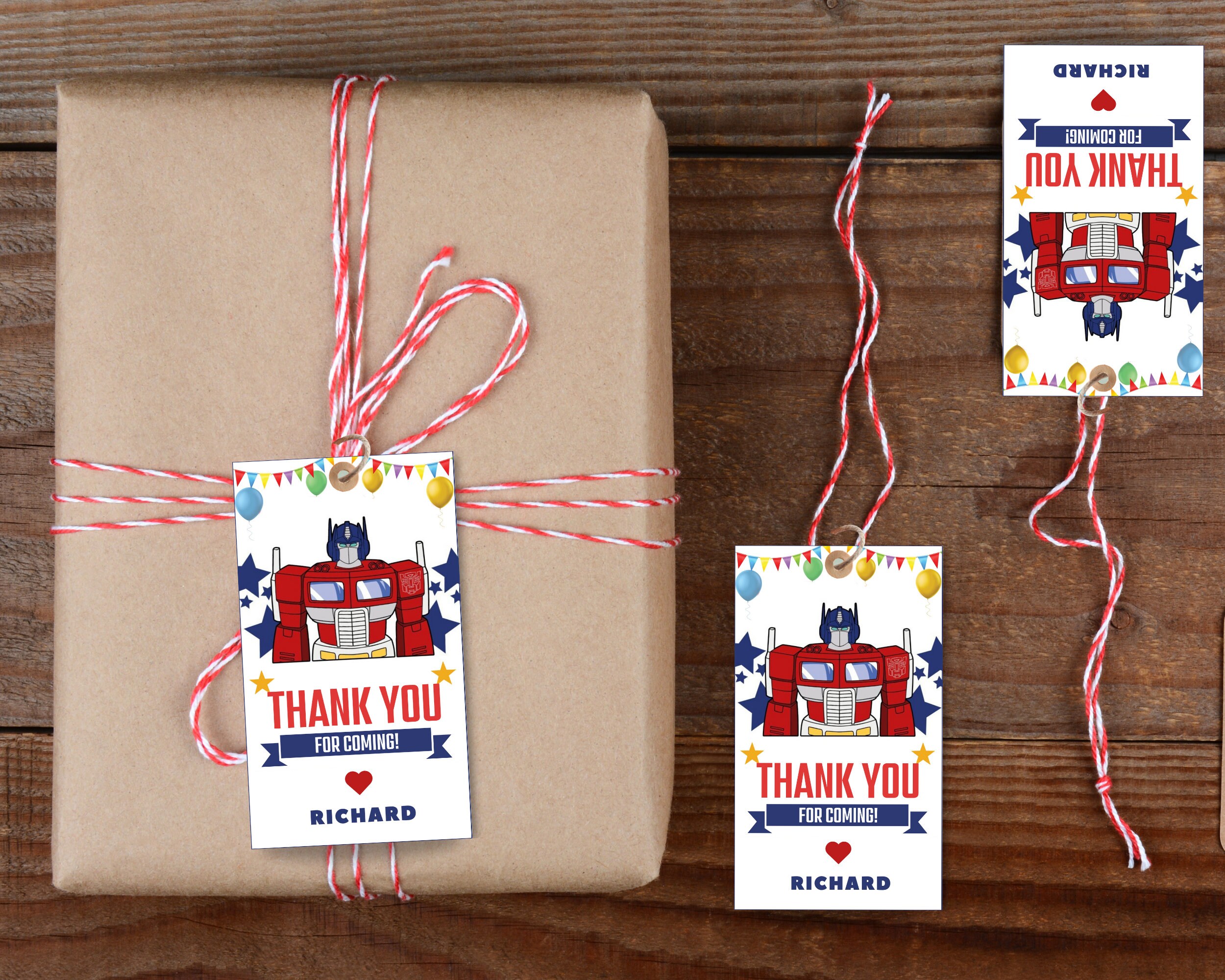 Transformers Optimus Prime Thank You Tag Transformers Gift Tags Autobot ...