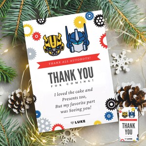 Transformers Optimus Prime Thank You Card Transformer Thank You Card ...