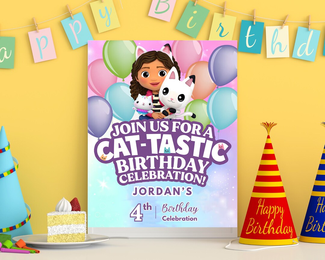 Gabby's Dollhouse Welcome Birthday Banner Gabby Birthday Welcome Party ...
