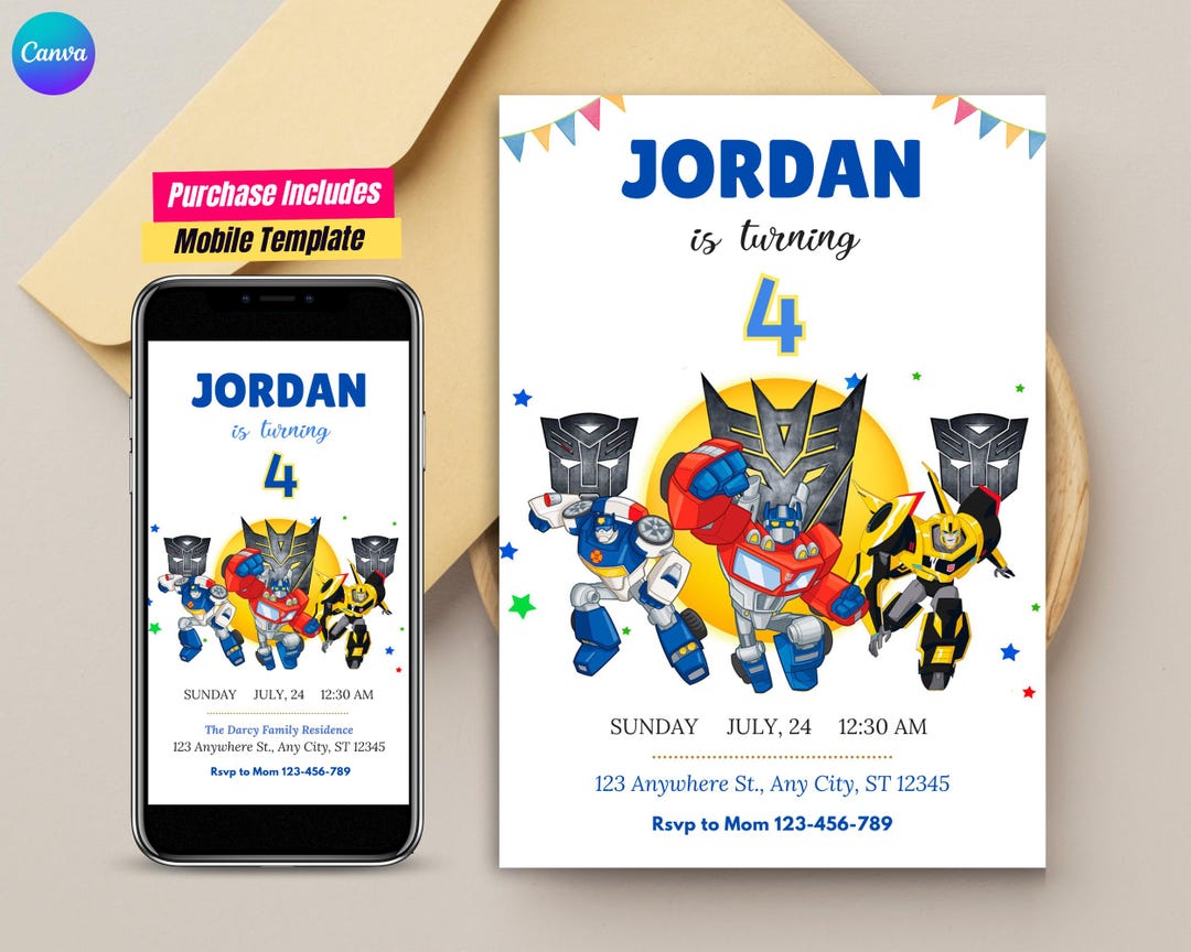 Editable Transformers Birthday Card Optimus Prime Transformers ...