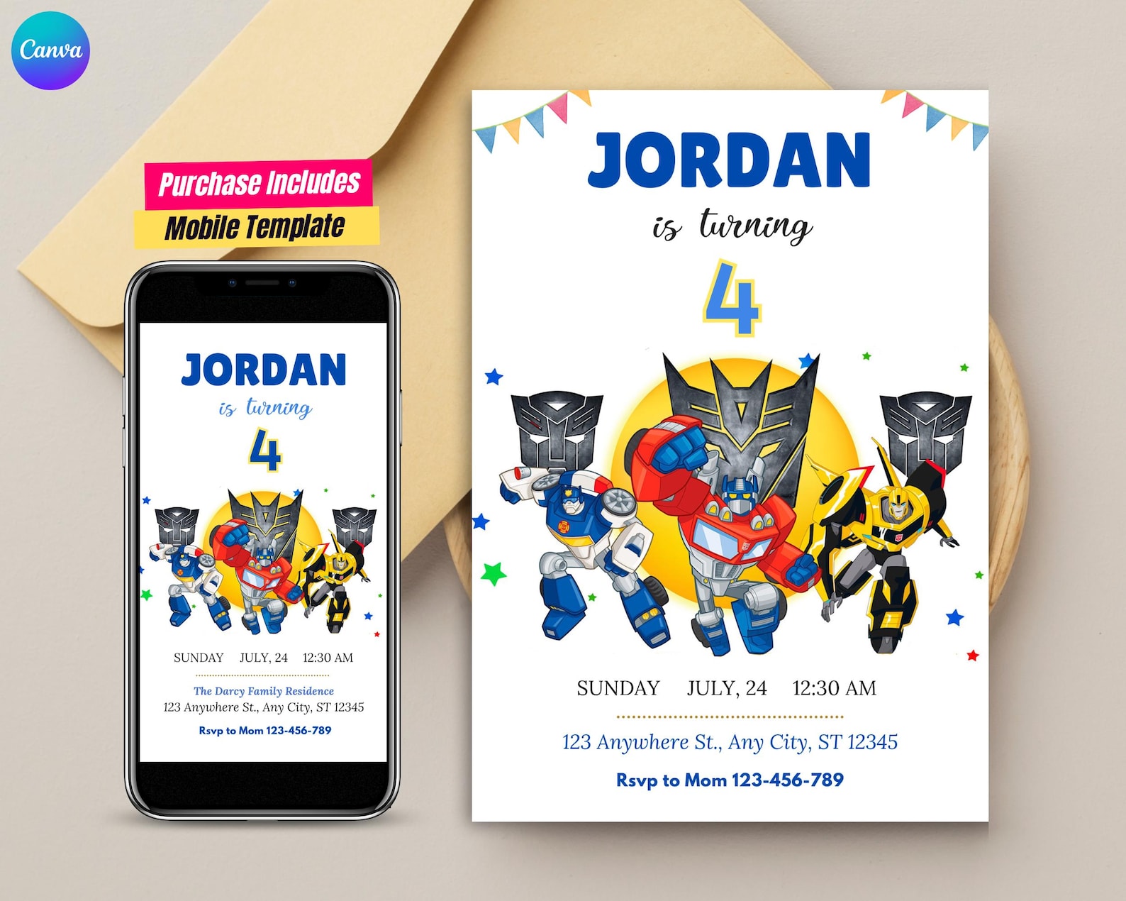 Editable Transformers Birthday Card Optimus Prime Transformers ...