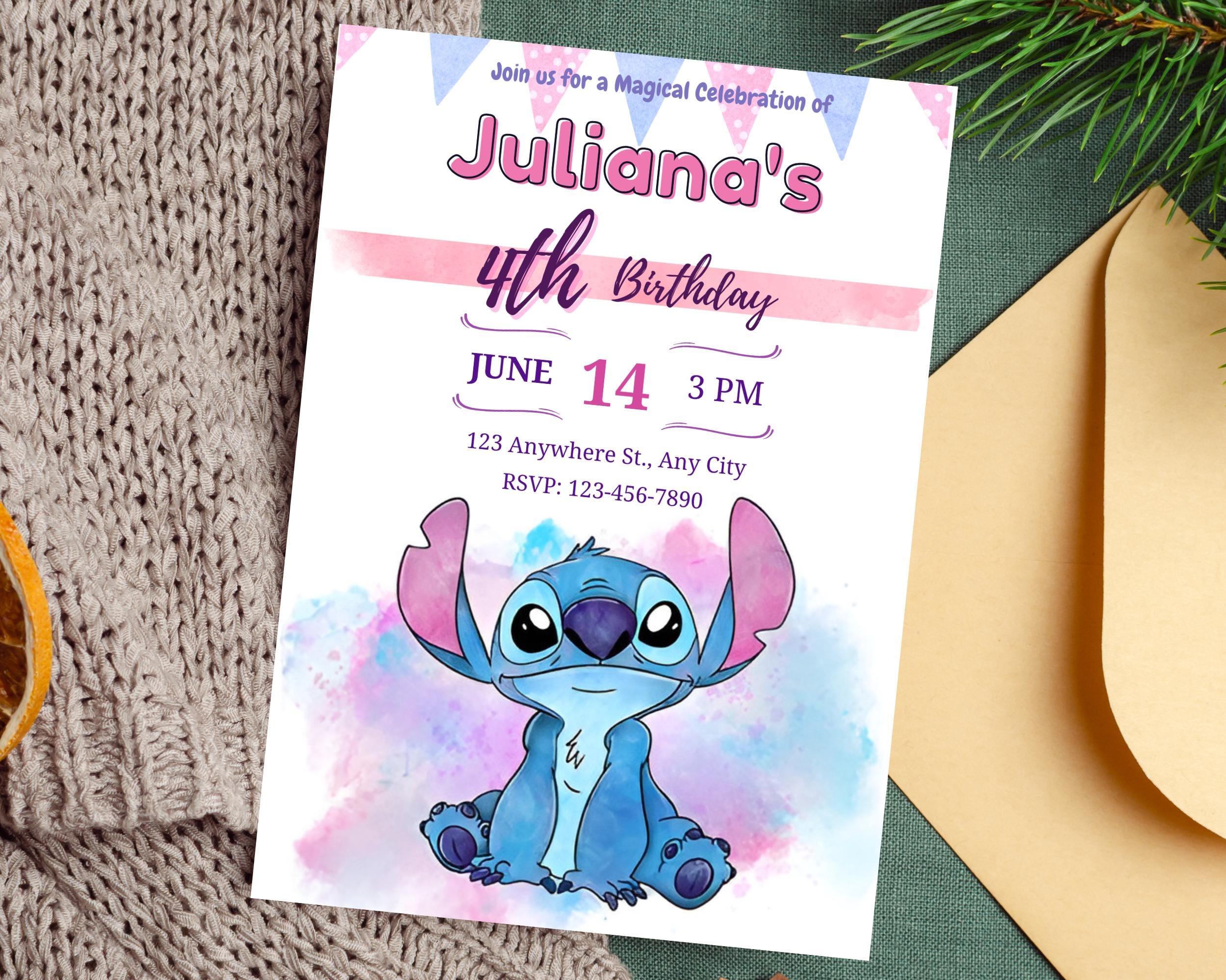 Lilo & Stitch Birthday Card Stitch Birthday Party Lilo Stitch Birthday ...