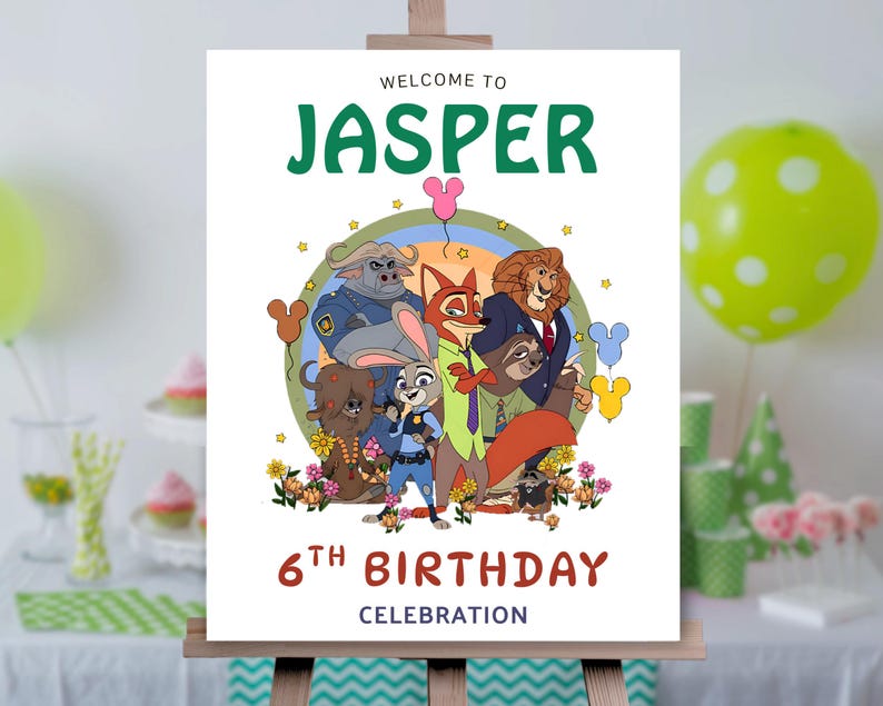 Zootopia Welcome Sign Zootopia Birthday Party Zootopia 2 Birthday Sign ...