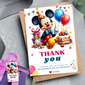 Mickey Photo Thank You Card Instant Download Mickey Mouse Thank You ...