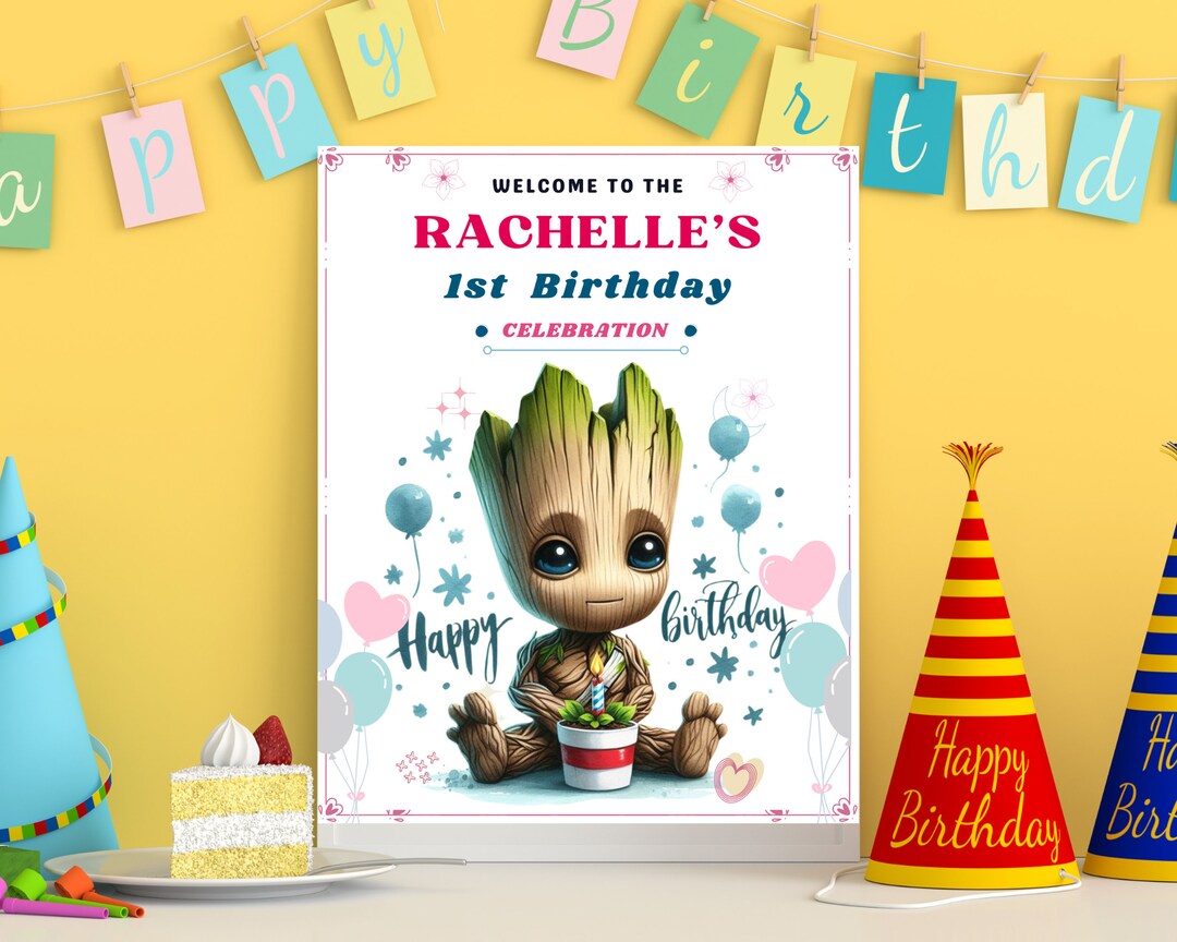 Happy Birthday Groot Welcome to the World Sign Baby Groot Welcome ...