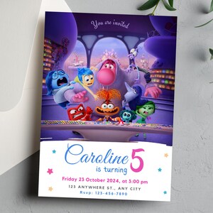 Editable Inside Out 2 Invitation Inside Out 2 Birthday Invitation ...