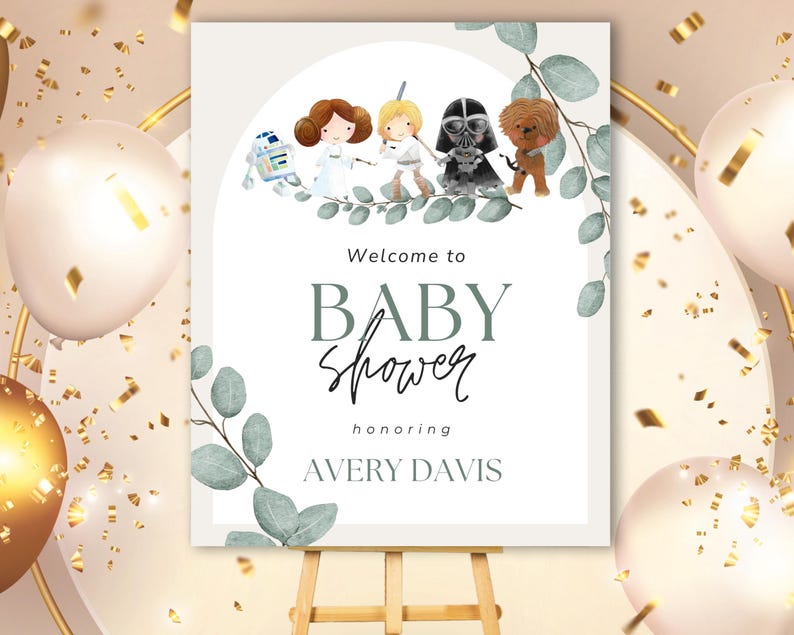 Star Wars Baby Shower Welcome Sign Star Wars Party Banner Star Wars ...