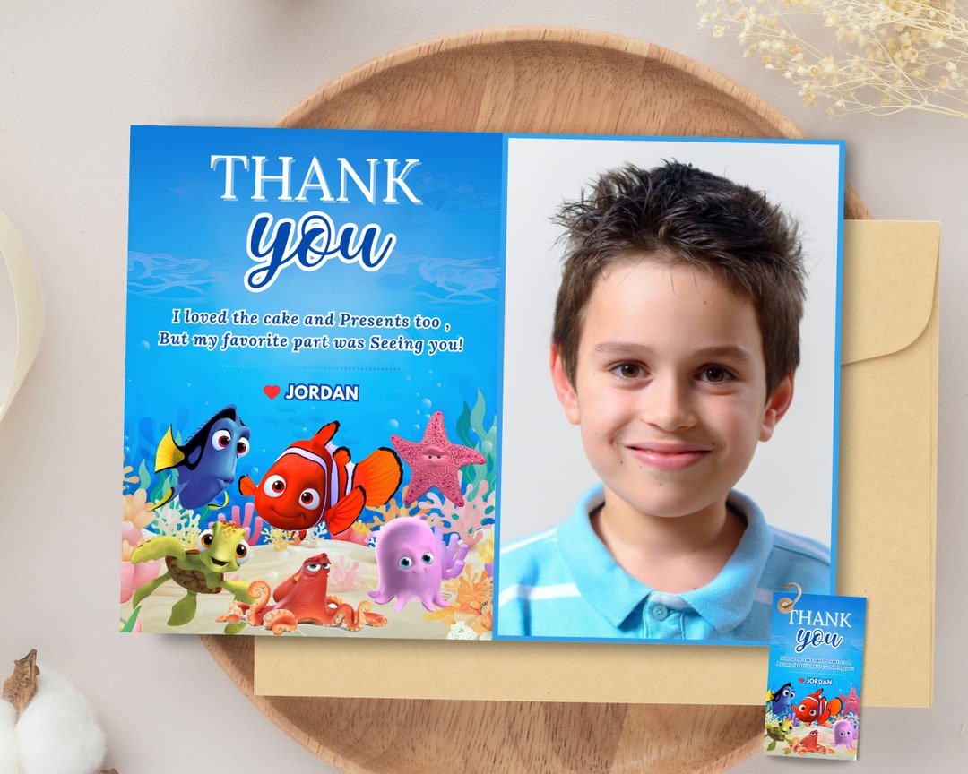 Finding Nemo Thank You Photo Card, Sea Party Finding Nemo Thank You ...