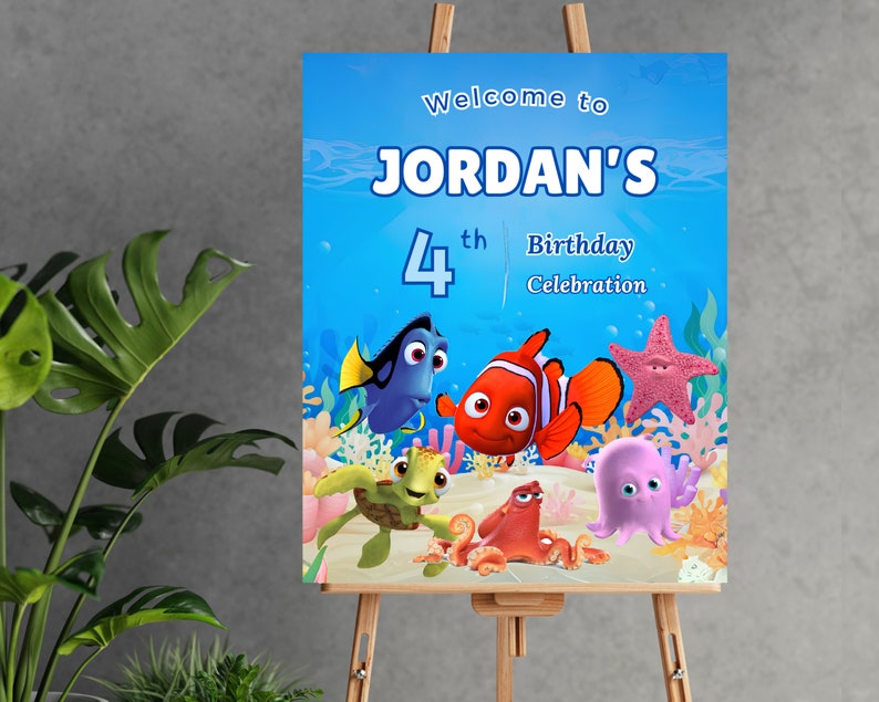 Finding Nemo Birthday Welcome Sign, Finding Dory Welcome Card Finding ...