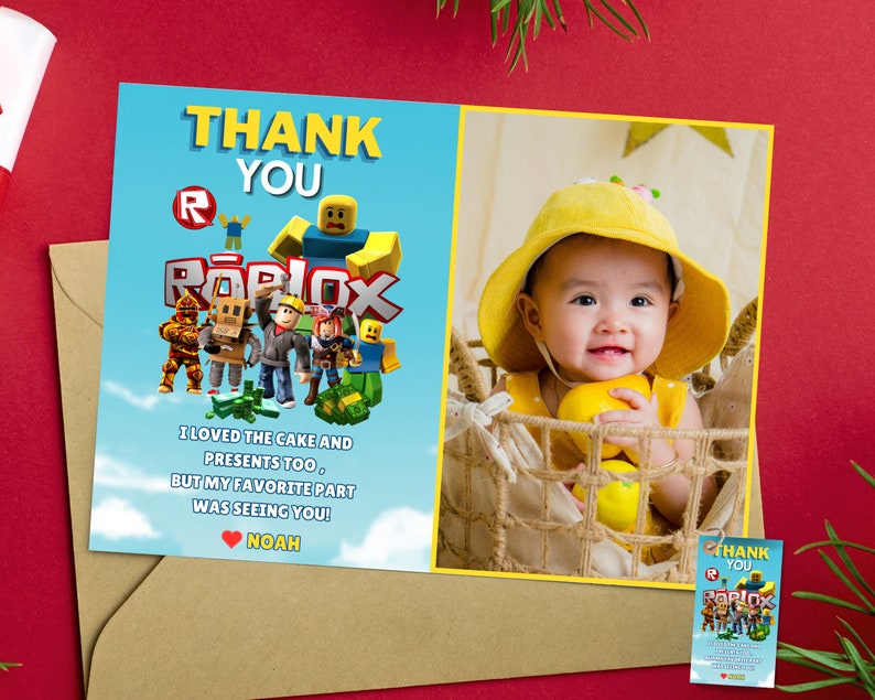Roblox Thank You Cards Personalised Roblox Thankyou for Coming to My ...