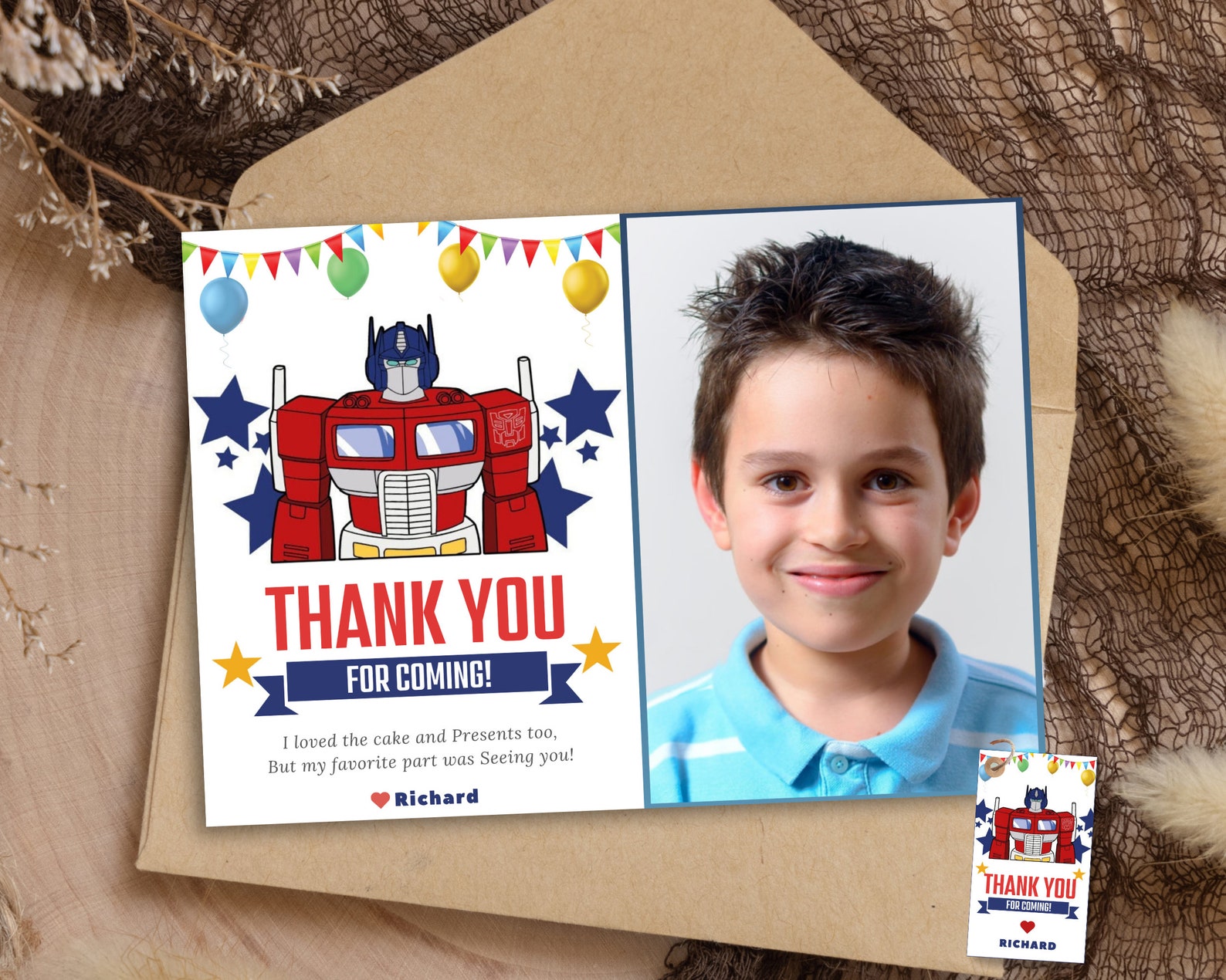 Transformers Optimus Prime Thank You Tag Transformers Gift Tags Autobot ...