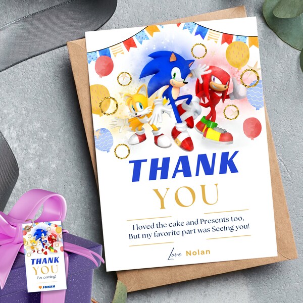 Sonic Thank You Cards - Etsy
