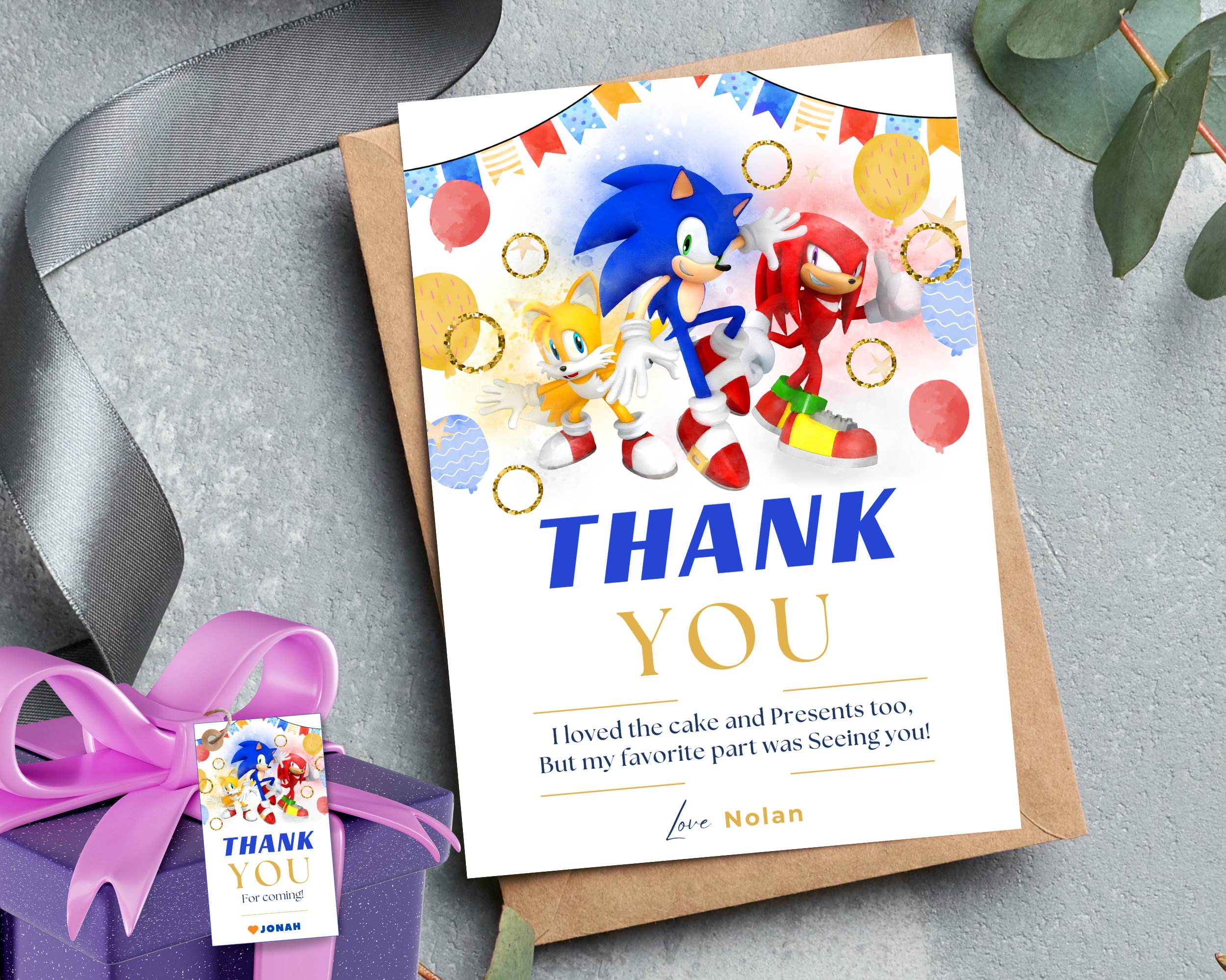 Sonic the Hedgehog Thank You Cards Sonic Thank You Cards for Birthday ...