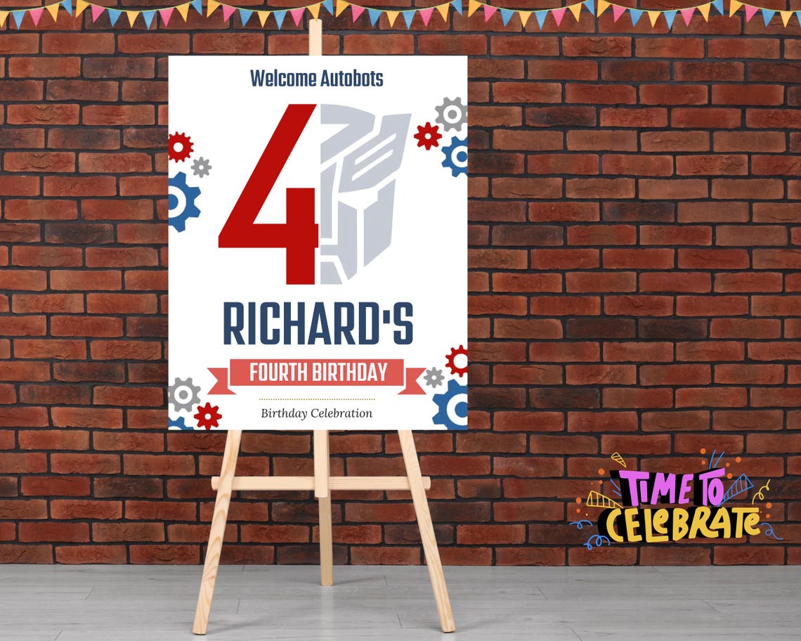 Optimus Prime Transformers Welcome Sign for Birthday Party Transformers ...