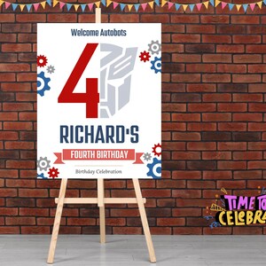 Optimus Prime Transformers Welcome Sign for Birthday Party Transformers ...