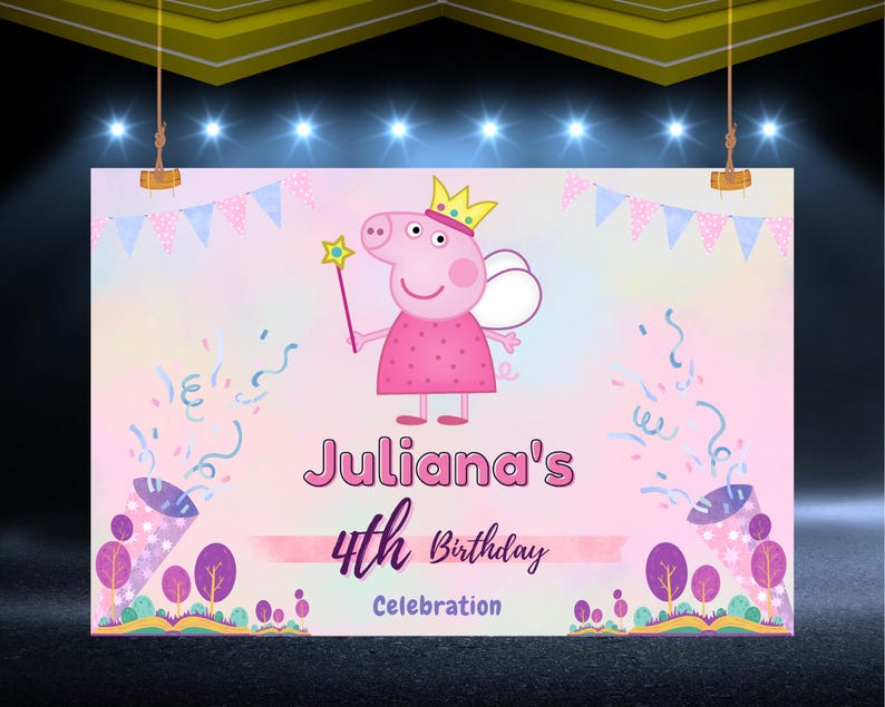 Editable Peppa Pig Birthday Banner Peppa Pig Welcome Sign Template for ...