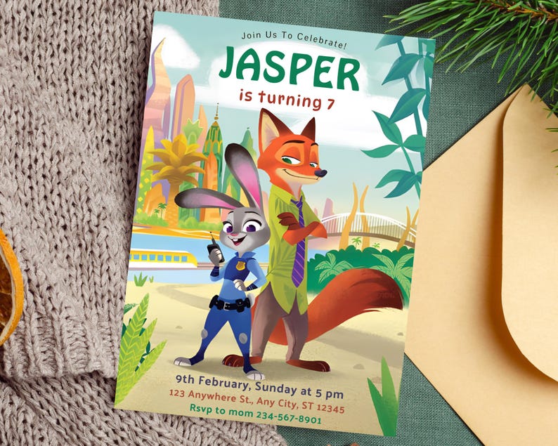 Printable Zootopia Invitation Birthday Party Zootopia Birthday ...
