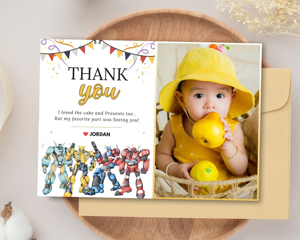 Transformers Thank You Cards Printable Transformers Thank You Notes ...