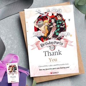 Anime Demon Slayer Thank You Cards Anime Inspired Appreciation Notes ...