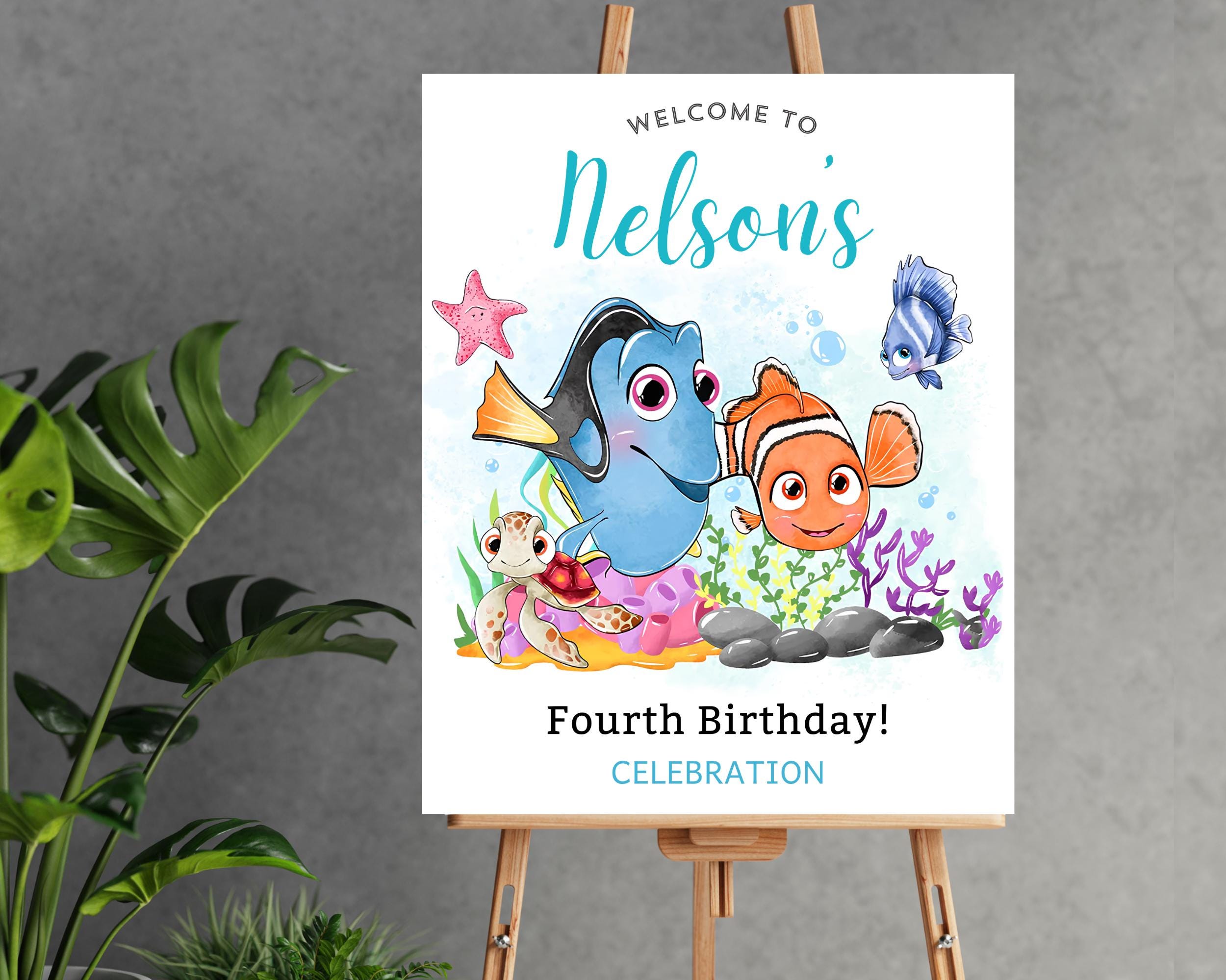 Finding Nemo Birthday Welcome Sign, Finding Dory Welcome Card Finding ...