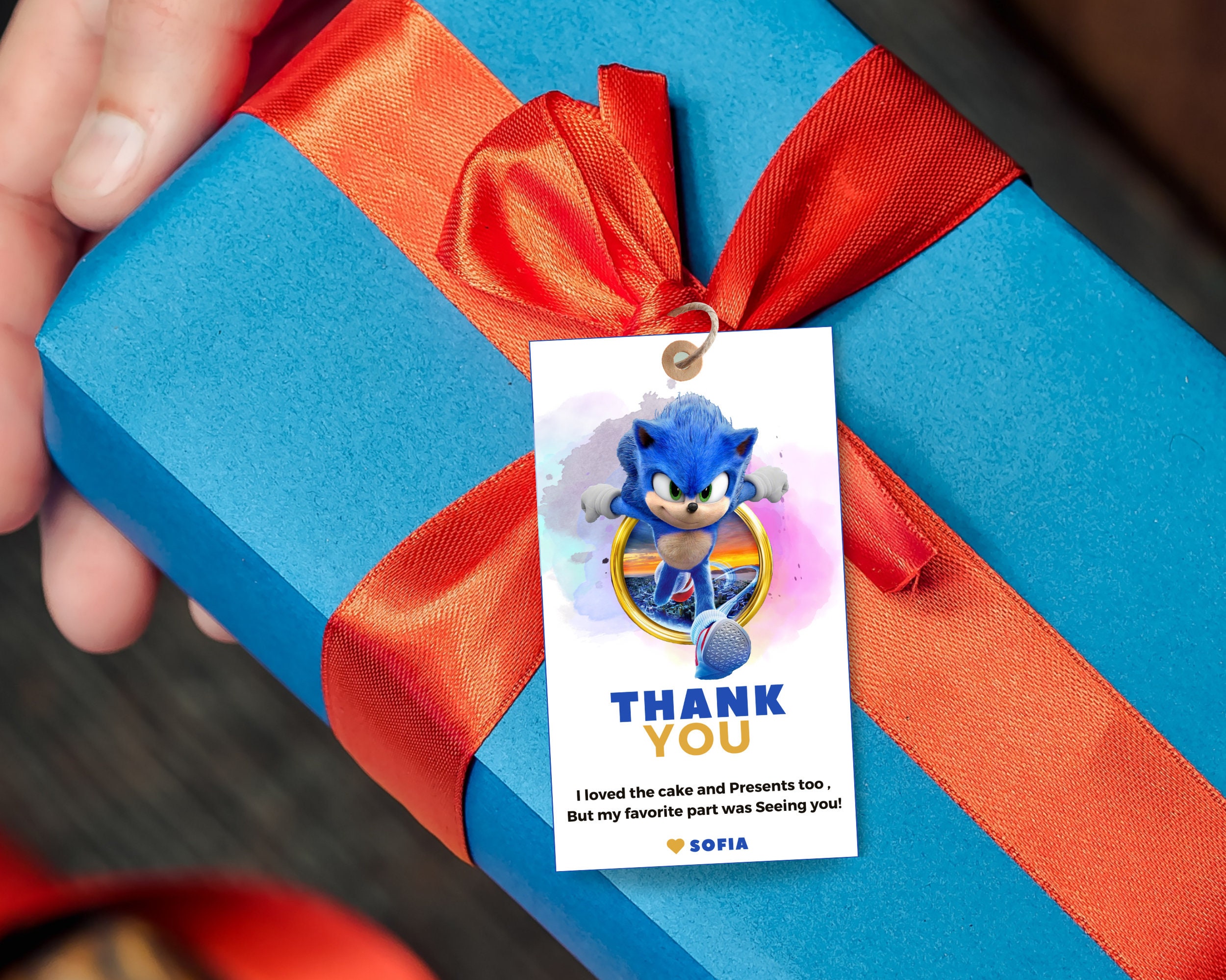 Gamer Gift Tag Sonic Thank You Tag Instant Download Sonic the HEDGEHOG ...