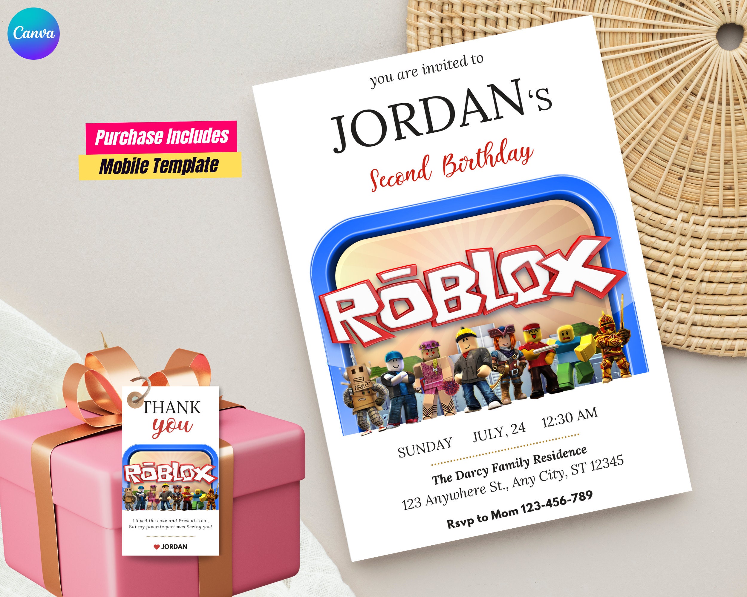 Roblox Themed Gift Tags Gamer Present Labels Roblox Gift Tags Ideal for ...