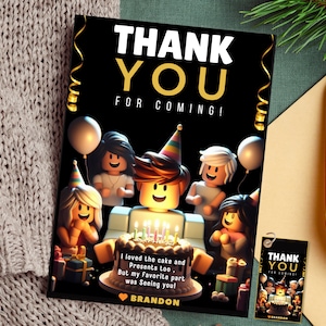 Roblox Themed Thank You Cards Roblox Gamer Appreciation Cards Roblox ...