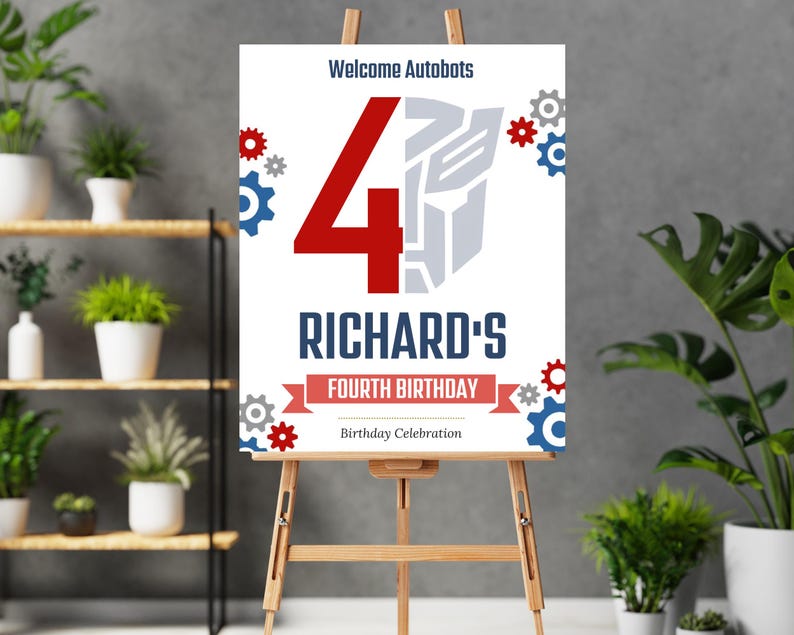 Optimus Prime Transformers Welcome Sign for Birthday Party Transformers ...