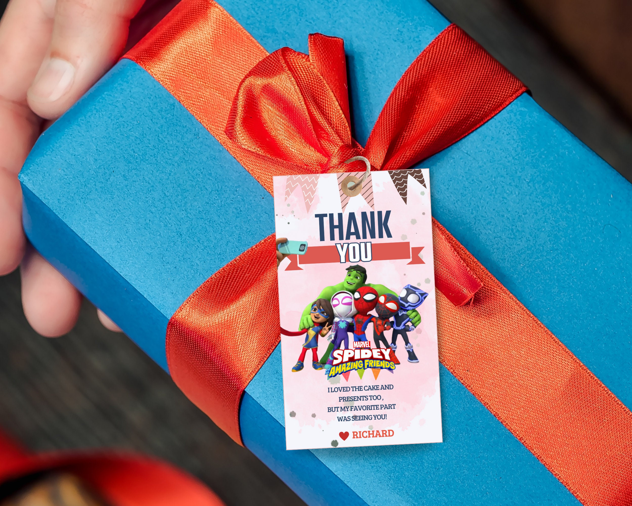 Amazing Spidey and His Friends Superhero Gift Tags Hulk Superhero Thank ...