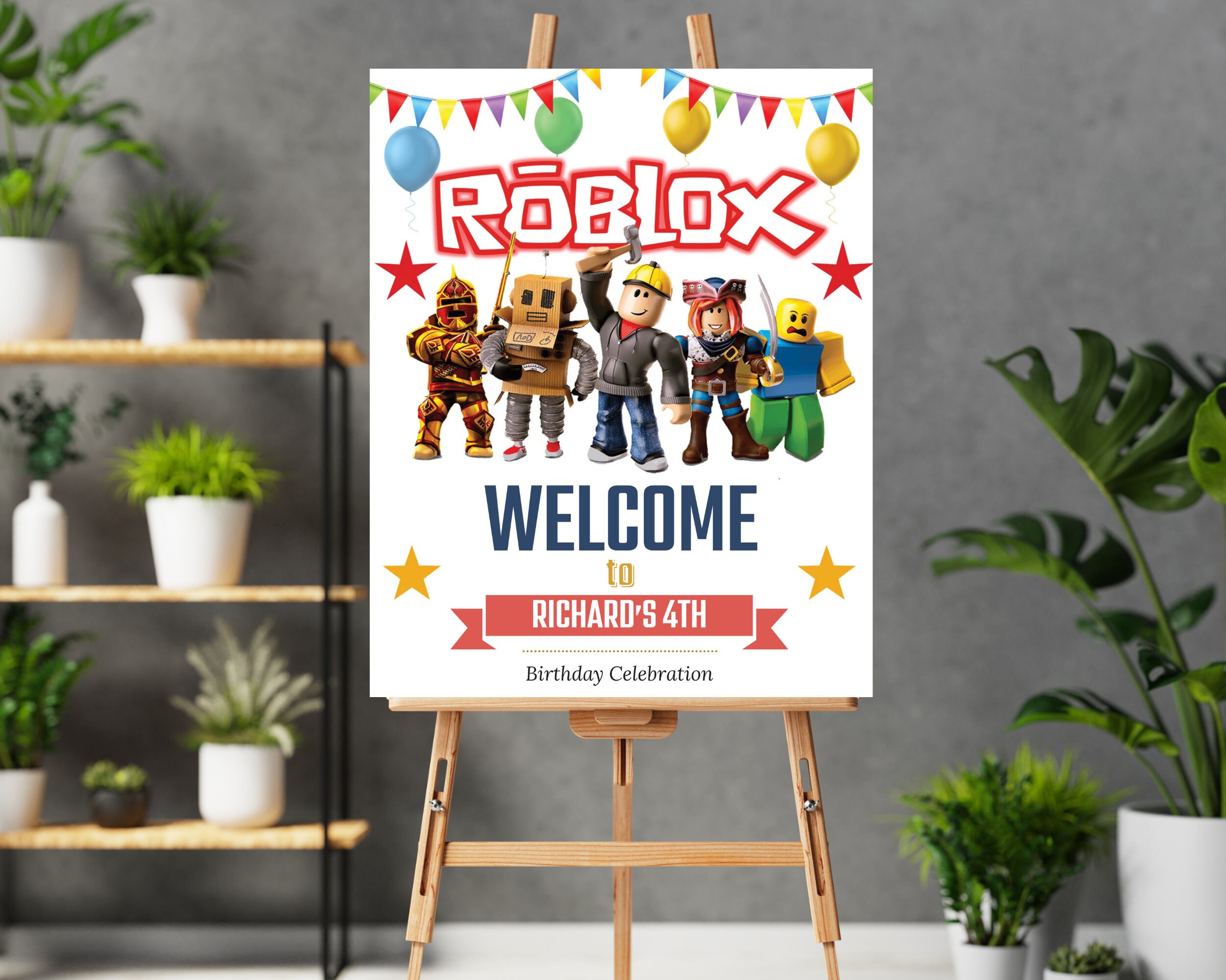 Roblox Themed Welcome Greeting Card Handcrafted Unique Party Invitation ...
