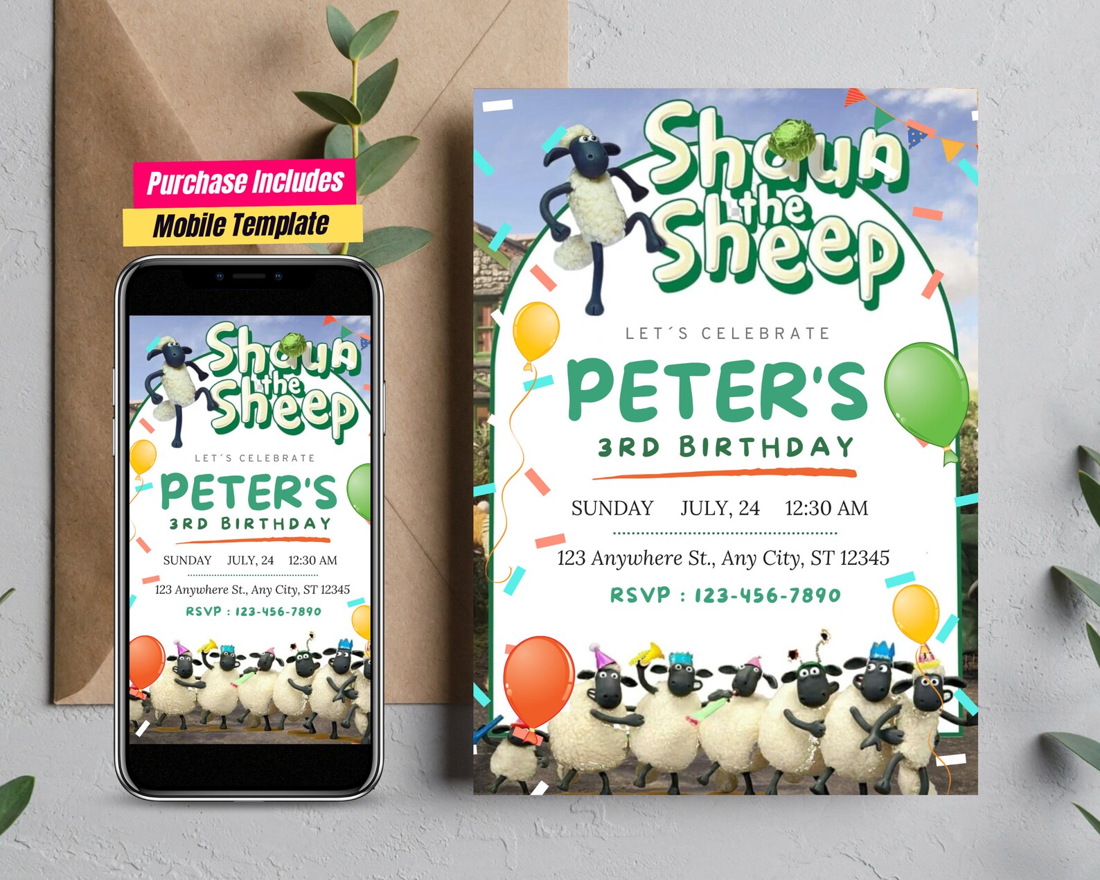Shaun the Sheep Birthday Party Cartoon Sheep Card Shaun the Sheep ...