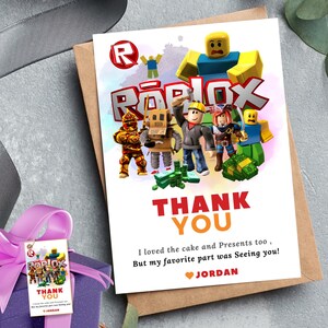 Editable Roblox Thank You Party Cards Roblox Thank You Party Stickers ...