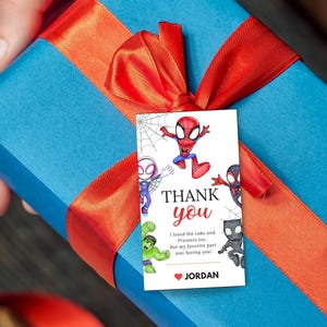 Spidey and His Amazing Friends Gift Tags Spidey Thank You Tags ...